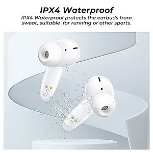 QEZEZA Wireless Earbuds, Active Noise Cancelling Earbuds Bluetooth Earbuds 5.2 with 4-Mics, Stereo in-Ear Headphones with Wireless Charging Case for iPhone, Android