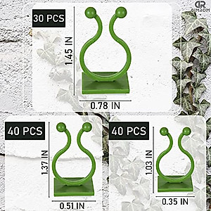110Pcs Wall Plants Climber Vine Sticky Wall Clips Green 3 Different Size Wall Fixture Clips | Plant Fixture Cable Clips Self-Adhesive Plant Clips Fixing Hook Wall Vine Supports Traction Wall Clip