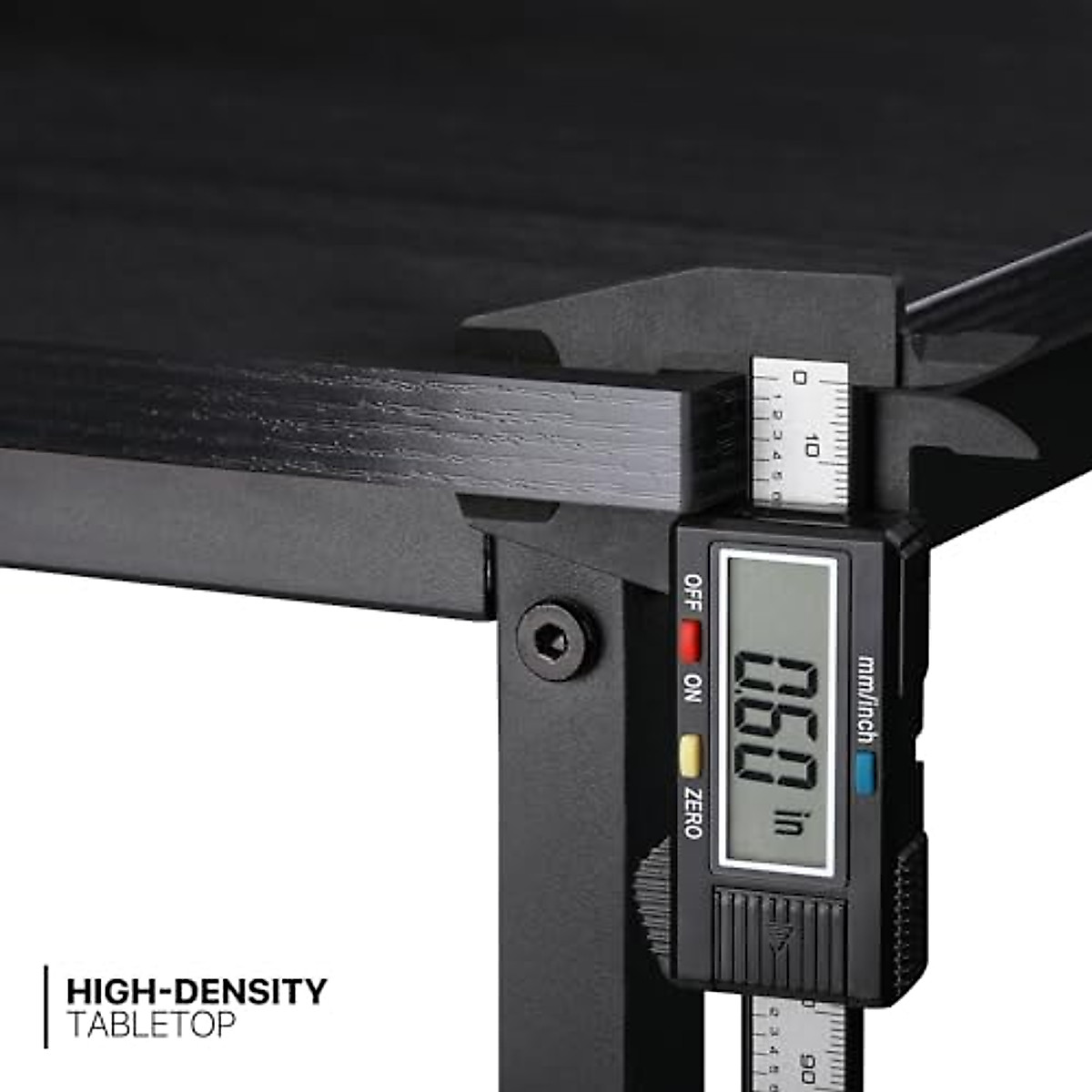 MoNiBloom Computer Desk 55", Simple Style Home Gaming Desk with Storage Bag, Office Writing Workstation- Black