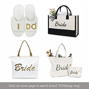TOPDesign Future Mrs Bride Canvas Tote Bag, Bride Gifts Bridal Shower, Bachelorette Party, Engagement Wedding Gifts, Miss to Mrs, Bride to Be Gifts