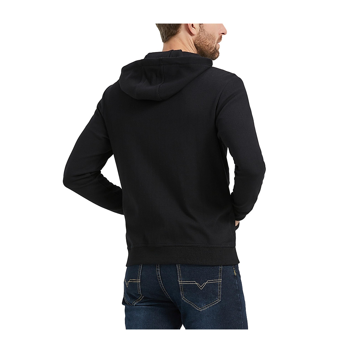 cocoFleur Men's Fashion Sweatshirt Cotton Comfy Hooded Sweatshirt With Pocket Soft Hoodie Sweatshirts For Men Full Zip Black