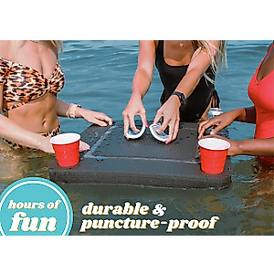 Polar Whale Floating Game or Card Table Tray for Pool or Beach Party Float Lounge Durable Foam 23.5 Inch Drink Holders with Waterproof Playing Cards Deck UV Resistant