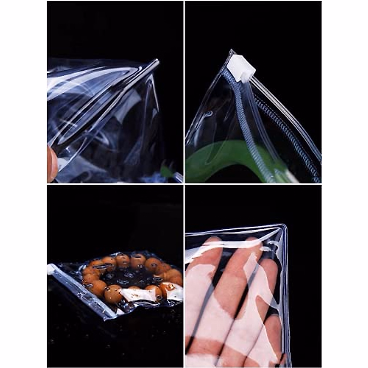 50 Jewelry Bags Clear Necklace Zipper Bags,Double Pocket 3.5x4.5 inch PVC Zipper Lock Bags,Frosting Jewelry Anti Oxidation Bag Clarity Tarnish Prevention,Resealable Storage of Jewelry(2 pockets)