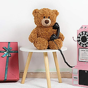 Tezituor Small Teddy Bear Stuffed Animals 18inch, Cute Little Teddy Bear Plush Toys for Kid Girl Boy (Brown)