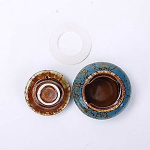 youdear memorials Small Urn for Human Ashes - 1.6'' Handicrafted Urn - Beautiful Tiny Keepsake Urns - Mini Urn Made of Ceramic - Hold 1.2 Cubic Inches of Ashes (Blue) (Blue)