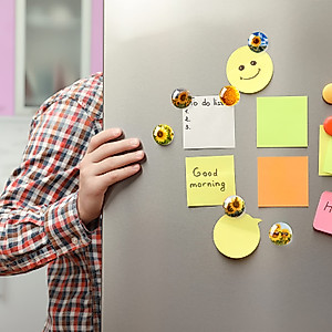 NENNALO 6Pcs Refrigerator Magnets - Glass Strong Magnets for Fridge - Sunflower - Whiteboard Magnets - Small Magnets for Fridge, Office, Home, Kitchen 1.18in, 1.18''