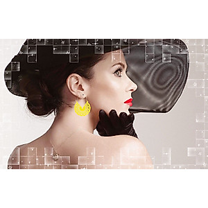 12 pairs of colorful cutout boho cutout pattern bohemia earrings for women hanging dangling fashion set boho DIY lightweight women's earrings candy color earrings