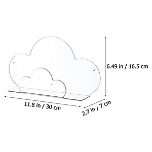 Zerodeko Clear Acrylic Cloud Shelves Wall Mounted Could Shape Wall Shelf Porch Entryway Floating Shelves Bookshelf Rack Wall Decoration (Transparent)