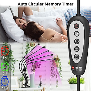 yoyomax Grow Light Plant Lights for Indoor Plants Full Spectrum LED Growing Lamps with Timer for House Greenhouse Seed Starting Succulent Growth Garden Seedlings (5 Heads)