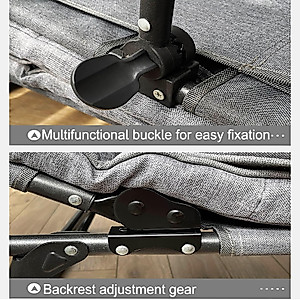 YERUNGT Outdoor Folding Chairs, Office Lunch Break Folding Chair, Balcony Home Reclining Lounge Chair, Portable Folding Outdoor Bed, Adjustable Backrest