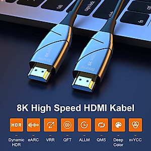 8K Fiber HDMI Cable 32ft, BIFALE (CL3 Rated) HDMI 2.1 Fiber Optic Cable Support 8K@60Hz, 4K@120Hz, 48Gbps, eARC Compatible with Apple TV, Nintendo Switch, Roku, QLED 8K Q900 TV