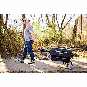 Masterbuilt® Electric Portable Charcoal Grill and Smoker with SteadyTemp Analog Temperature Control, Collapsible Cart and 200 Cooking Square Inches in Black, Model MB20040722