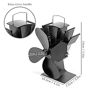 SF104 4 Blades Heat Powered Stove Fan for Wood Log Burner Heater Fireplace Fuel Room heater Fire in winter Fireplace cooling