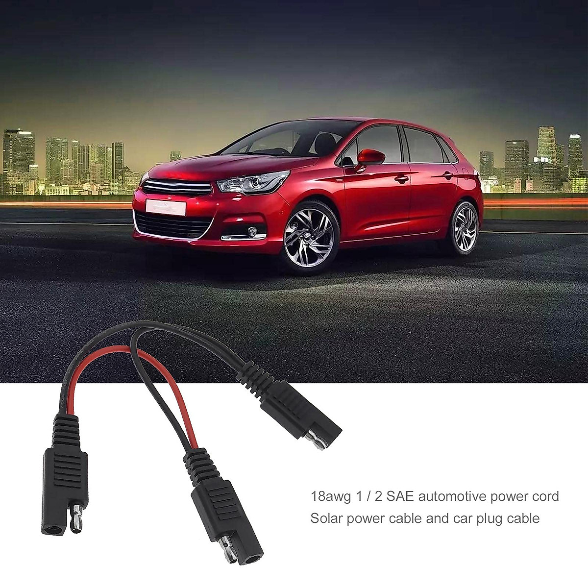 SING F LTD 1pcs 1 to 2 SAE Connector Cable SAE Red Black White Y Splitter Adapter Quick Release Connector Power Charger Adapter Quick Connect Disconnect Plug SAE Connector 18AWG 20.5cm
