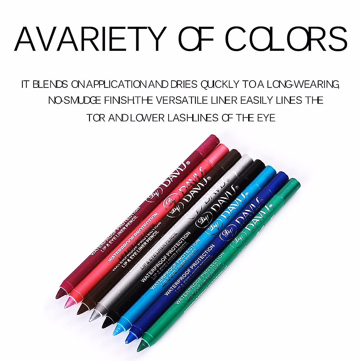 Geruicee 12 Colors Eyeliner Pen Set,Glitter Eyeliner Pencil,Pearl Eyeliner Pencil Waterproof Colored Eyeliners Long-Lasting Professional Eye Makeup Set for Women