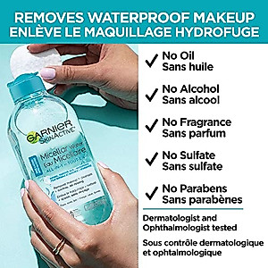 Garnier SkinActive Micellar Cleansing Water, For Waterproof Makeup, 3.4 Fl Oz