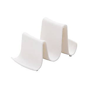 1 Piece Plastic Wavy-Shape Pot Lid Holder Stand Cooking Tools Storage Racks for Kitchen Cupboard Organizer Rack Holder (White)