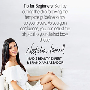 Nad's Eyebrow Wax Strips - Facial Hair Removal for Women - Eyebrow Wax Kit with 6 Eyebrow Waxing Strips + 6 Calming Oil Wipes + 2g Skin Protection Powder, 1 Count