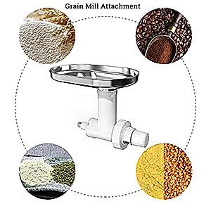 Grain Mill Attachment for KitchenAid Stand Mixer, adjustable grain size for corn, barley, coffee, etc
