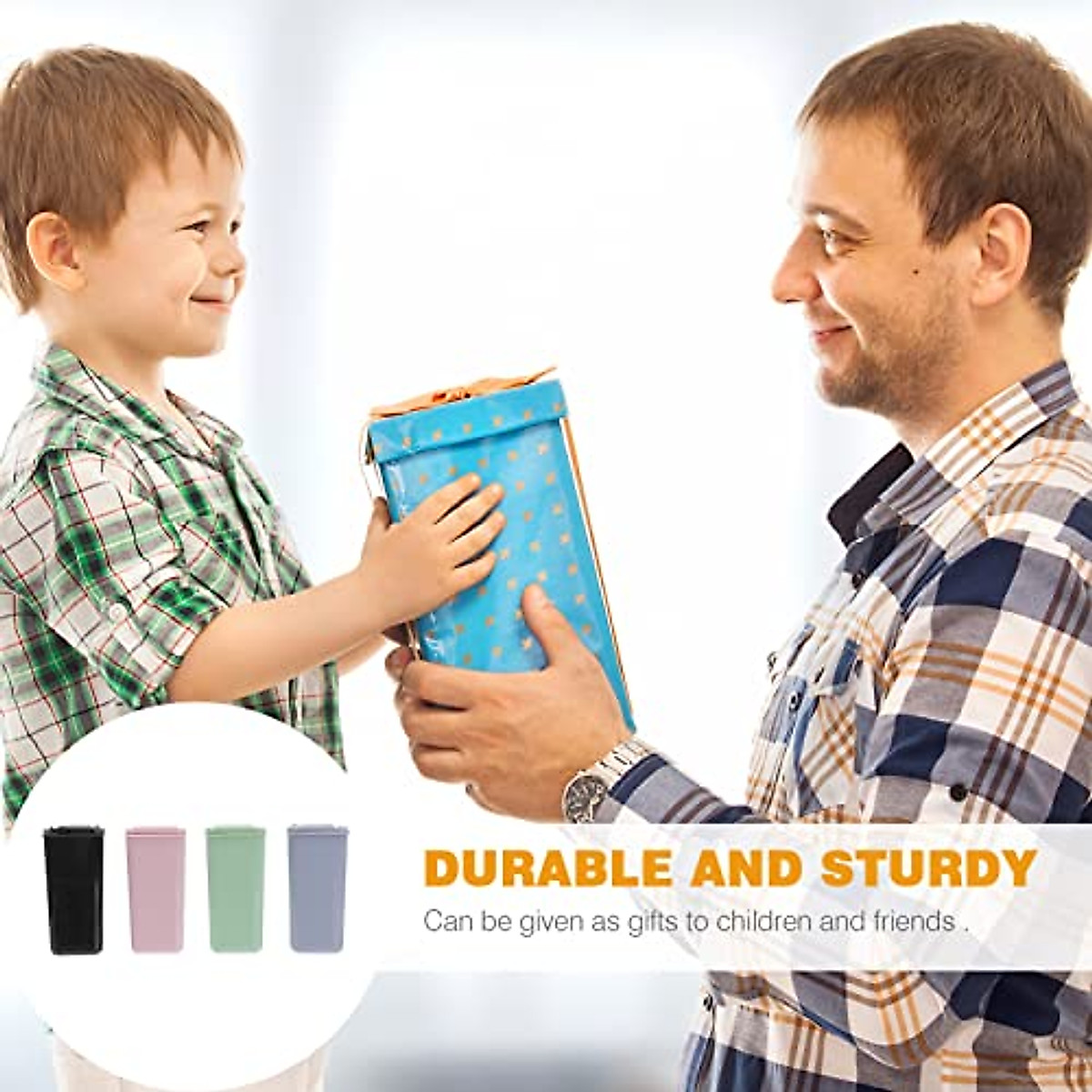 Gatuida Mini Trash Can, 4Pcs Mini Curbside Garbage Trash Bin Pen Holder and Unique Tiny Size Recycle Can Set Pencil Cup Desktop Organizer