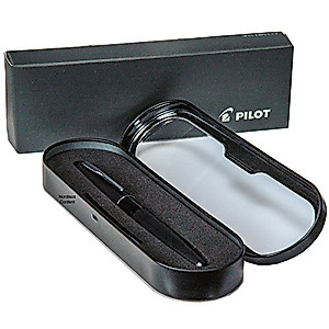 Pilot Metropolitan Fountain Pen, Black Barrel, Classic Design, Medium Nib, Blue/black Ink, 1 Pen with 12 Refill Cartridges