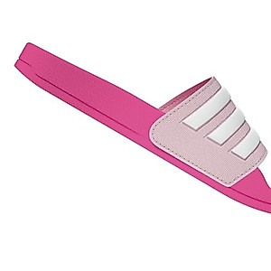 adidas Adilette Shower Slide Sandal, Clear Pink/White/Lucid Pink, 3 US Unisex Little Kid