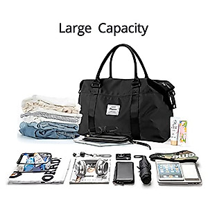 Travel Gym Bag for Women, LANBX Tote Bag Carry on Luggage Sport Duffle Weekender Overnight Bags with Wet Pocket
