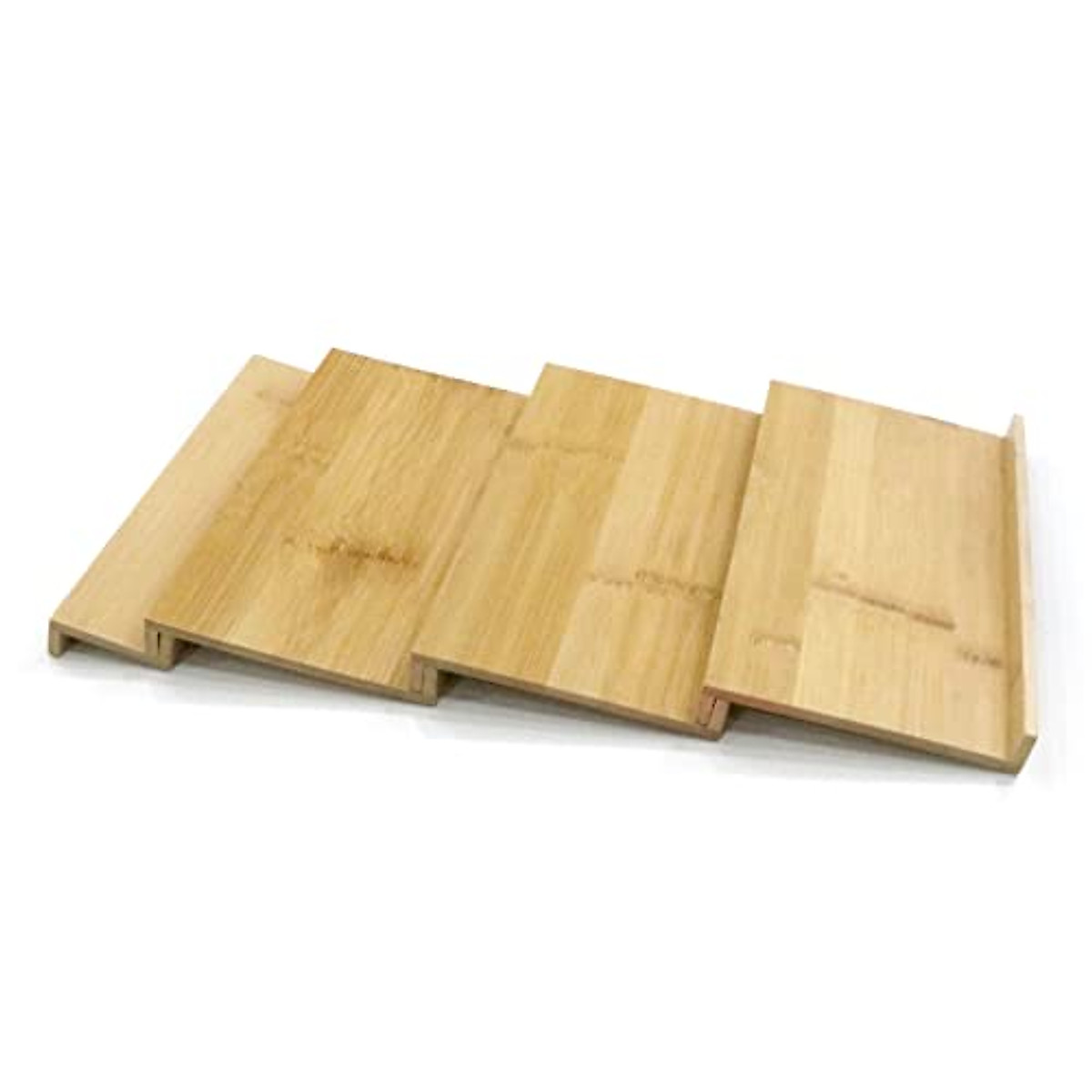 Bamboo Spice Rack Drawer Organizer - 10 in Width - Interlocking Low Profile Pieces with Anti-Slip Tape - Combine or Split Sets for Two Separate Drawers or Different Size Drawers