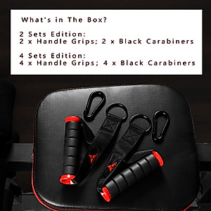 allbingo Solid Gym Handles for Cable Machine Resistance Bands, Ultra Heavy Duty Comfortable Sturdy Exercise Handle Grips Attachment with Large Clips for Pulley LAT Pulldown System (Red)