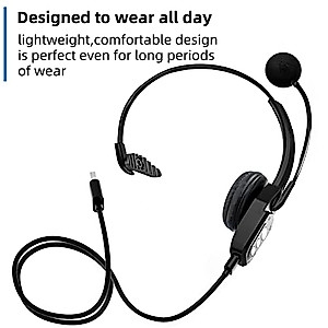 Conambo Bluetooth Headset V5.0, Wireless Headset with Noise Cancelling Microphone, 16Hrs HD Talktime, On Ear Bluetooth Headphone for Cell Phone Trucker Engineers Business Home Office