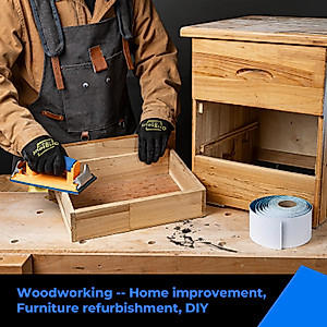 toolant Diamond Shape 80 Grit Sandpaper Roll, 2-3/4" Wide 10 Yard Longboard Self Adhesive PSA Stickyback Sand Paper for Woodworking, Metal, Plastic, Automotive, Sanding Blocks