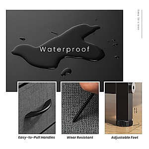 Sweetcrispy 8 Drawers Dresser for Bedroom, Kidsroom Furniture, Tall Chest Tower, Storage Organizer Units for Clothing, Closet, Fabric Bins, Wood Top, Steel Frame, Lightweight, Assemble Tools Include