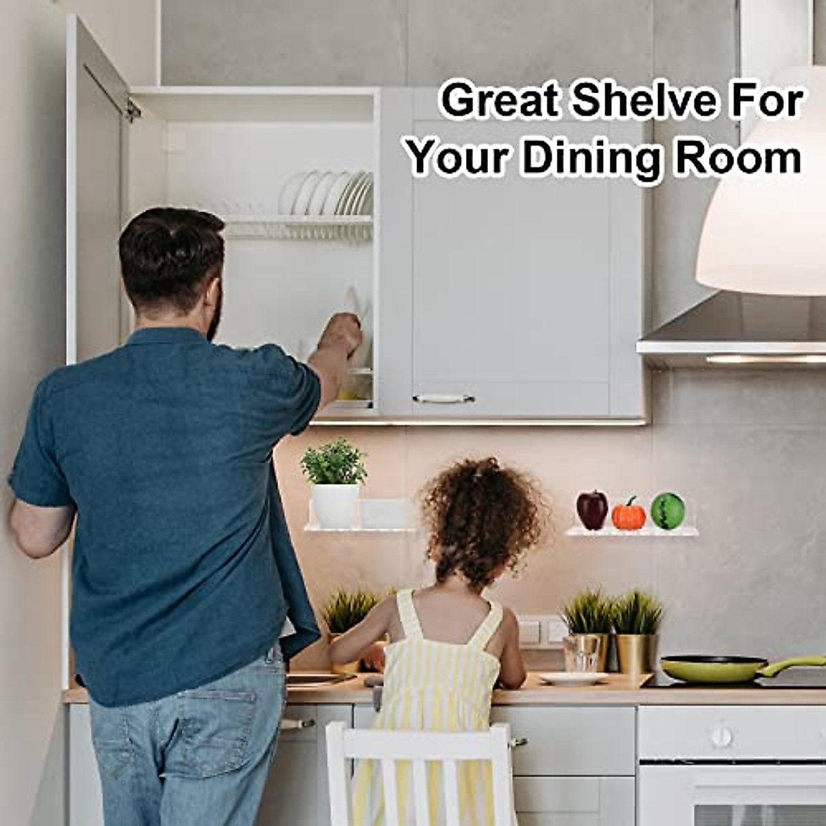 Vinsot 8 Pack Acrylic Floating Shelves 12 Inch Clear Acrylic Shelf Acrylic Wall Display Shelf 4 mm Thick Invisible Acrylic Book Shelves for Bedroom, Living Room, Bathroom, Office Wall (8 Pack)