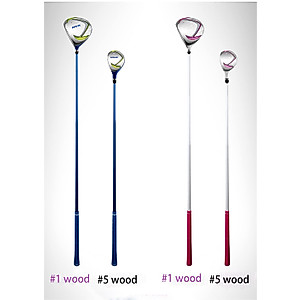 Kids Left Hand Golf Club Wood, 1#5 Golf Drivers for Junior, Wooden Pole Golf Putter with Golf Headcover (Green,#5 Wood- Age 9-12)