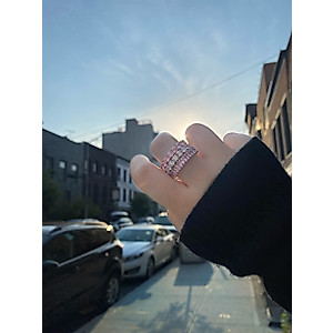 PORI JEWELERS 925 Solid Sterling Silver Round Cut 4MM Cubic Zirconia Eternity Wedding Band Ring For Women (White, 6)