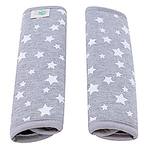 JYOKO Kids Universal pad Covers for Stroller, carrycot and Chairs Groups 0-3 (White Star, 17 X 18)
