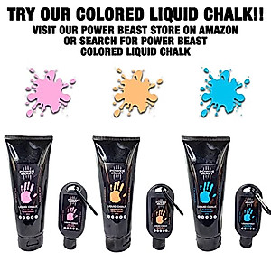 POWER BEAST Liquid Chalk, 2 Bottles Combo of 200 + 50 ML, Liquid Sports Chalk, Free Professional Hand Grip for Gym, Weightlifting, Rock Climbing, Gymnastics, Crossfit, Powerlifting, Pole Dance.