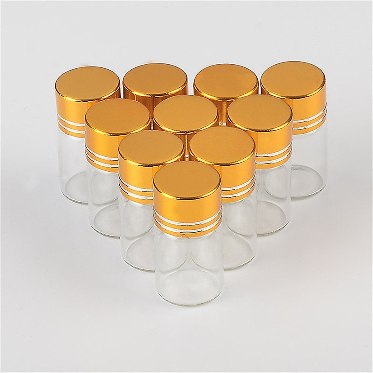 TAI DIAN 2ml Mini Glass Bottles Crafts Cute Bottles Aluminum Cover Empty Wishing Gift Bottles Jars Decorate 24 units (24, 2ml)