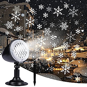 Christmas Projector Lights Outdoor, BS ONE Led Snowflake Lights Indoor Projectors for Christmas Xmas Holiday, Wedding, Home Party, Decoration Show, House,Patio