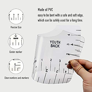 FINFINLIFE 11 Pcs Tshirt Ruler Guide for Vinyl Alignment, High Quality Shirt Ruler for Vinyl Alignment, V Neck, Tshirt Alignment Tool for Children Youth Adult Front and Back