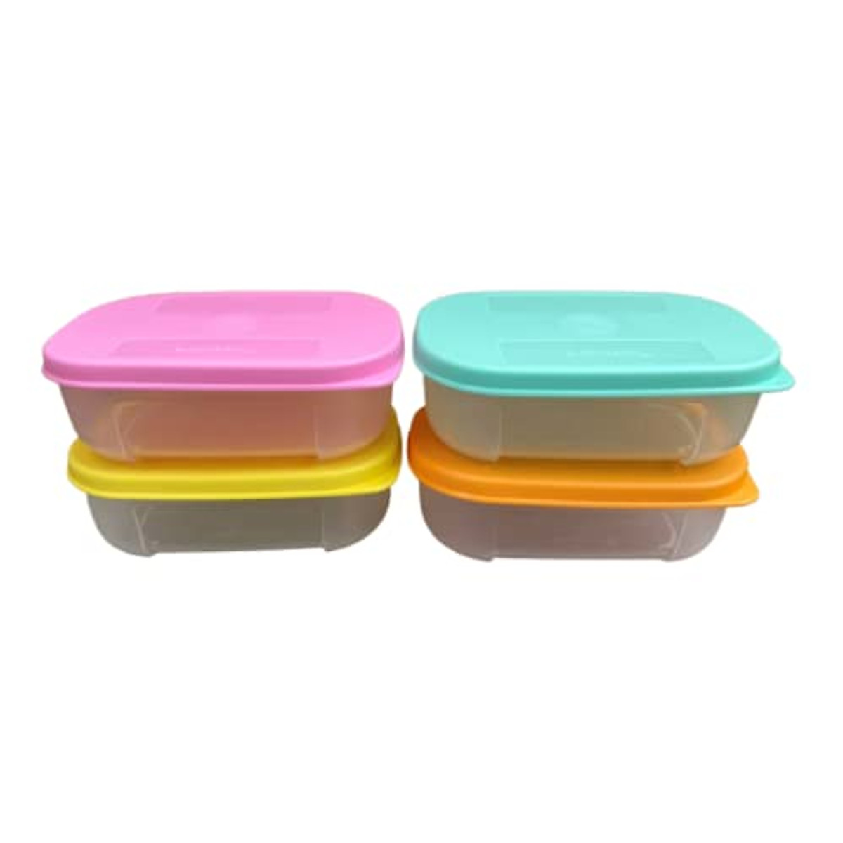 Tupperware Mini Freezer Mates Container 140ml Multi Color Seals Set of 4