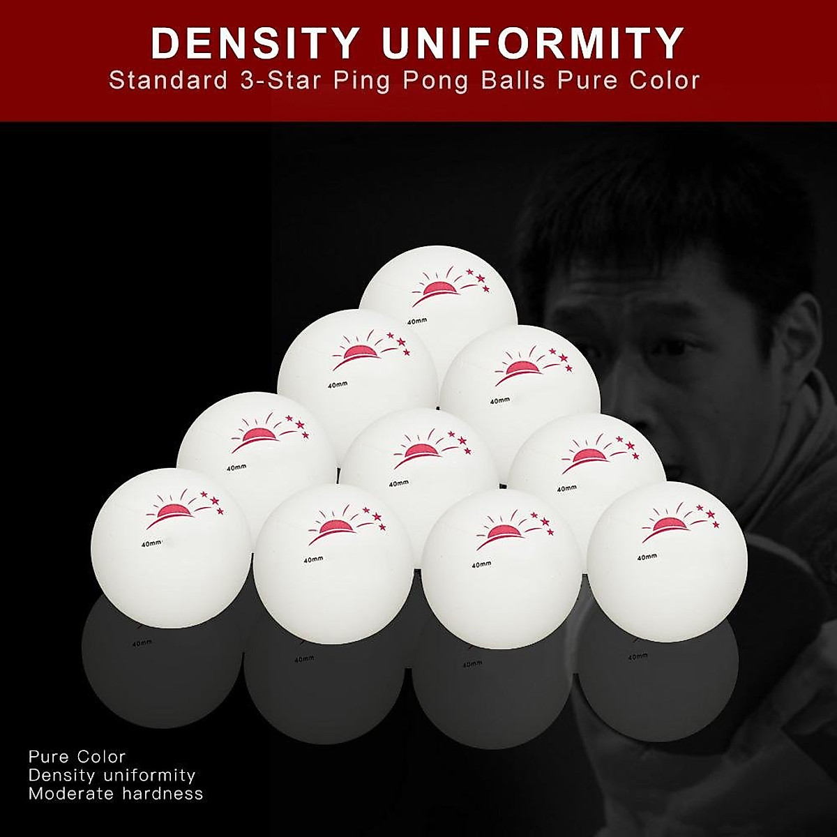 VBESTLIFE Ping Pong Balls with Box, 60 Pcs 3-Star Table Tennis Ball Ping Pong Balls for Competition Training Entertainment(White)