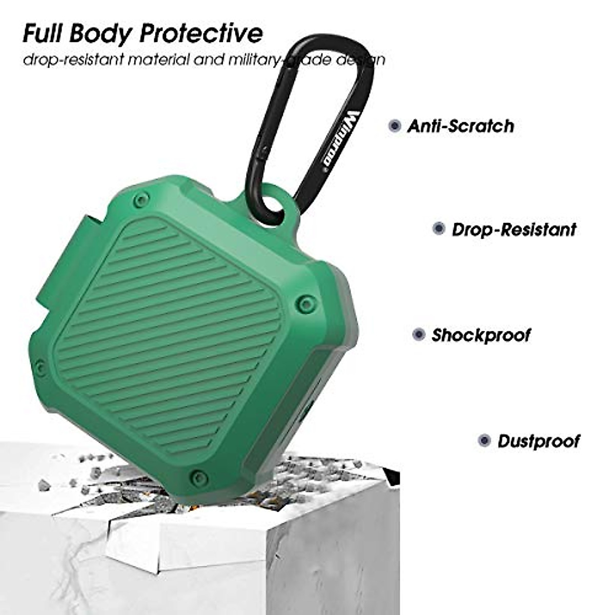 Winproo One-Piece Armor Cover Compatible Galaxy Buds 2 / Pro 2021 Galaxy Buds Live 2020 Case, Silicone Shock Resistant Samsung Earbuds Full Body Protective Case with Zipper Box and Keychain