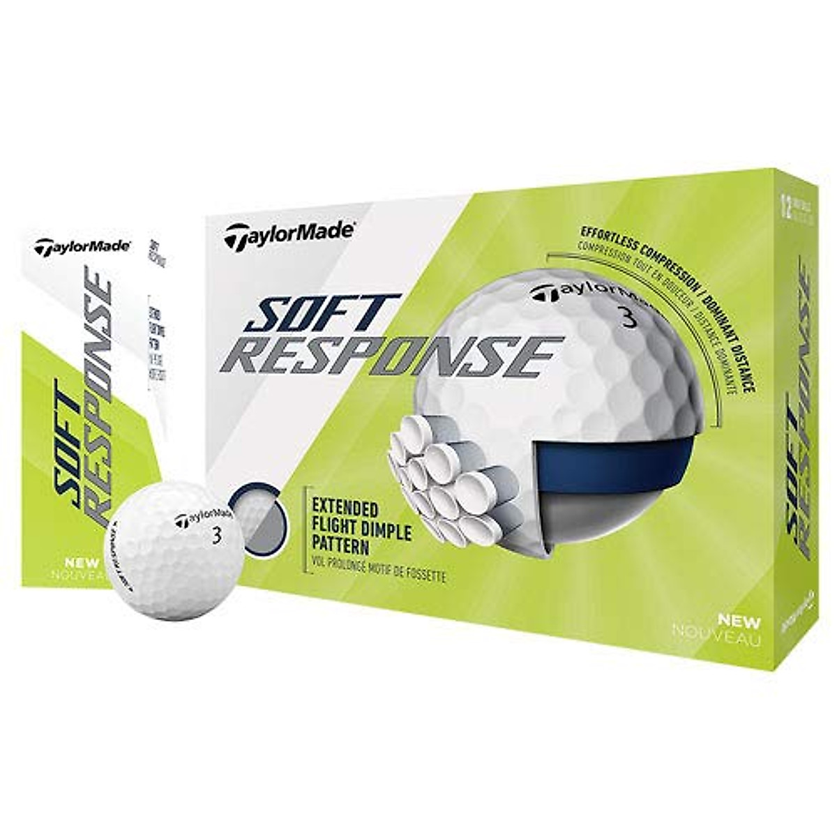 TaylorMade Soft Response Golf Ball, White, Dozen , Large