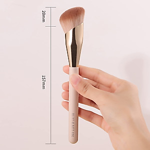 Bethy Beauty Angled Liquid Foundation Brush for Makeup,Large Powder Brush for Face,Best Angled Flat Concealer Brush Under Eye (Foundation Brush)