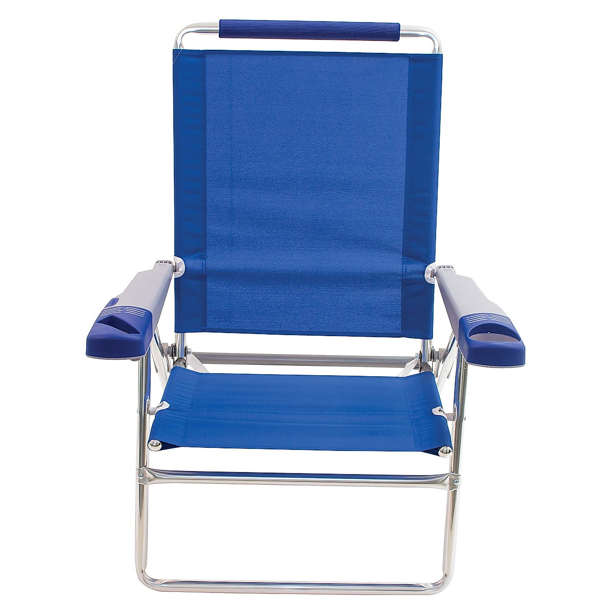 RIO Brands Beach 15" Extended Height 4 Position Folding Beach Chair, Blue (SC615-28-1)