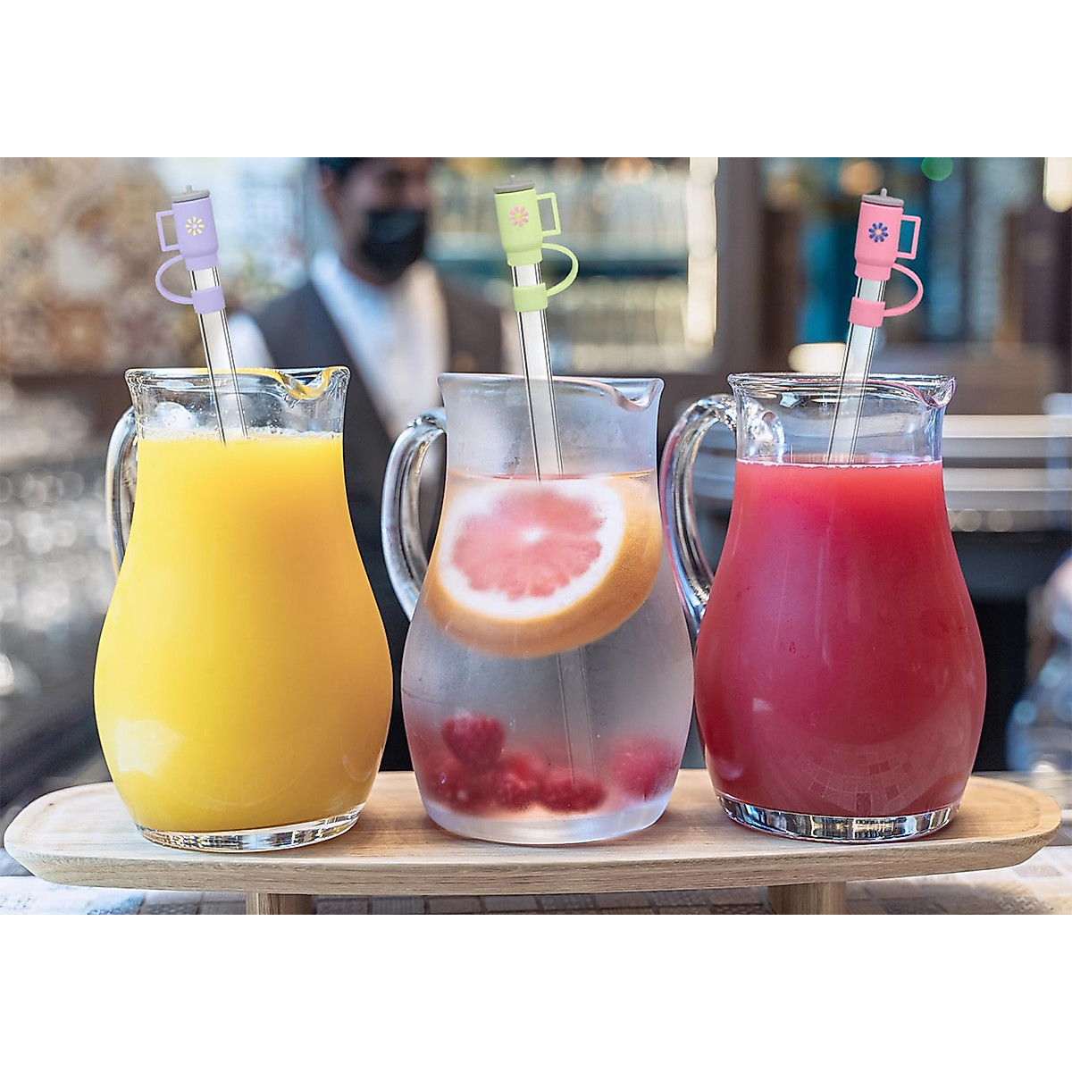 GLBEAR Straw Cover Cap for Stanley Cup, Silicone Straw Topper Compatible with Stanley 30&40 Oz Tumbler with Handle,Straw Protectors, 10mm Reusable Straw Covers (mini cup)