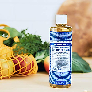 Dr. Bronner’s Pure Castile Liquid Soap Made with Organic Oils, 18-in-1 Uses, Peppermint, 16 oz (2Pack)