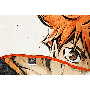 Bioworld Haikyu!! Anime Manga Shoyo Hinata and Wakatoshi Ushijimaa Super Soft Plush Throw Blanket 45" x 60"