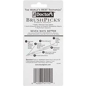 The Doctor's BrushPicks Interdental Toothpicks | 120-Picks per pack | (6-Pack)